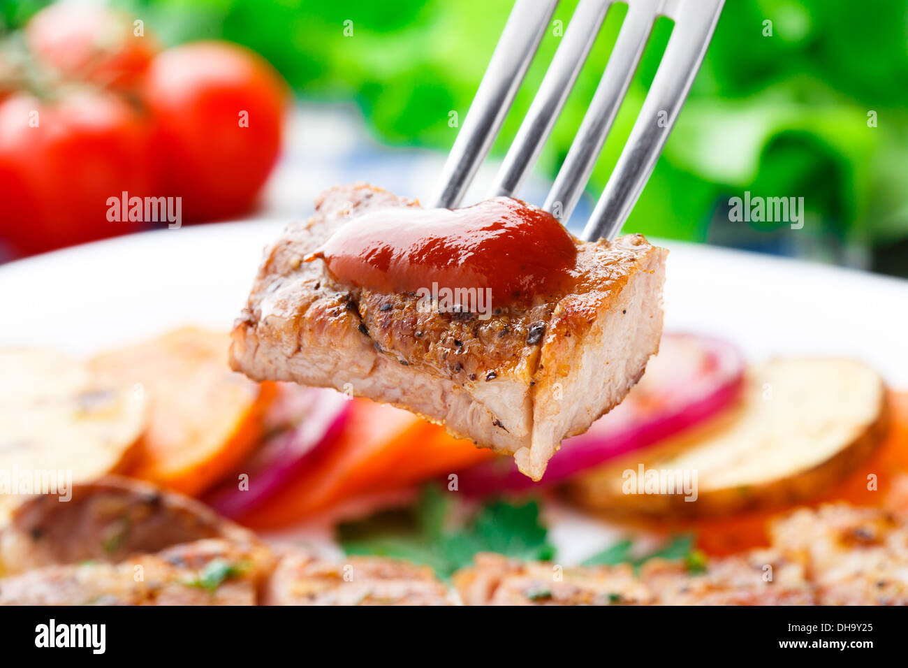 Steak on fork hi-res stock photography and images - Alamy