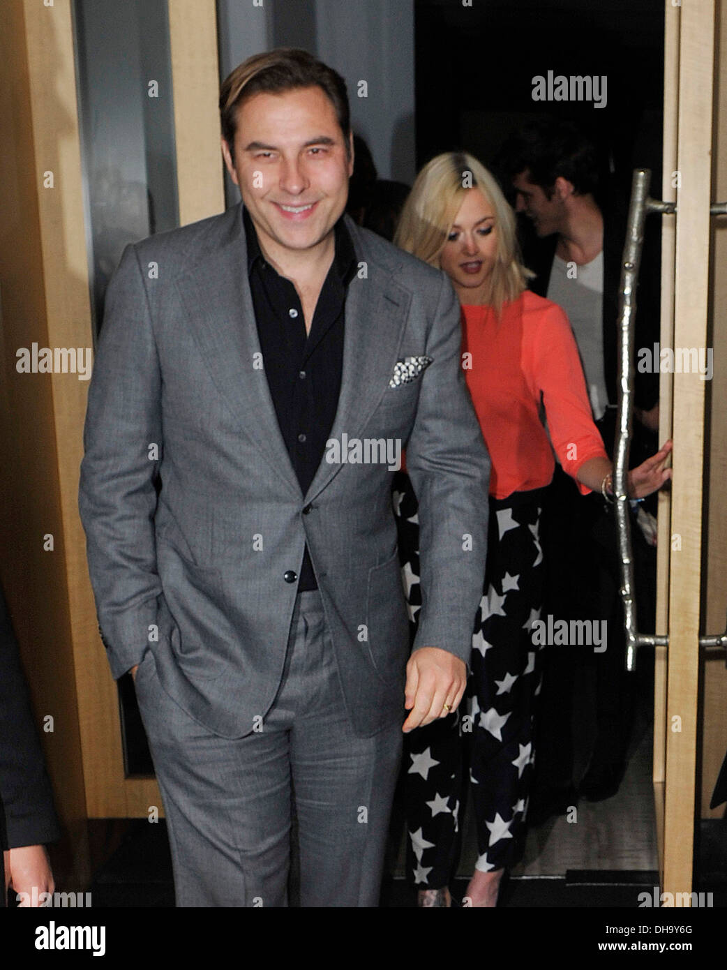 David Walliams and Fearne Cotton leaving Nobu in Mayfair. London ...