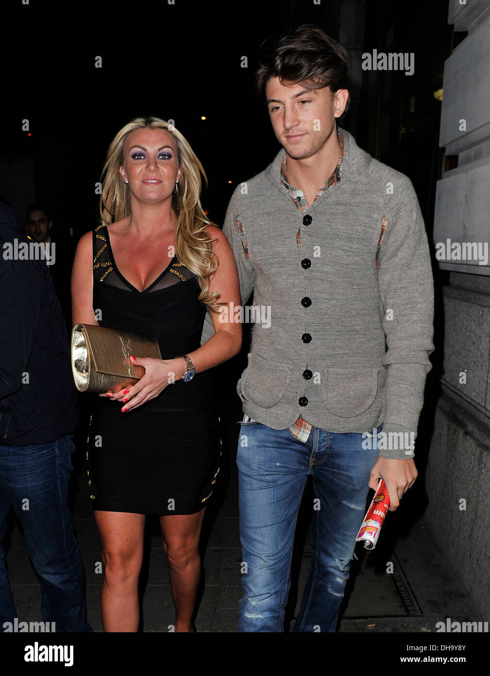 Billi Mucklow and Tom Kilbey from TOWIE leaving May Fair Hotel London ...