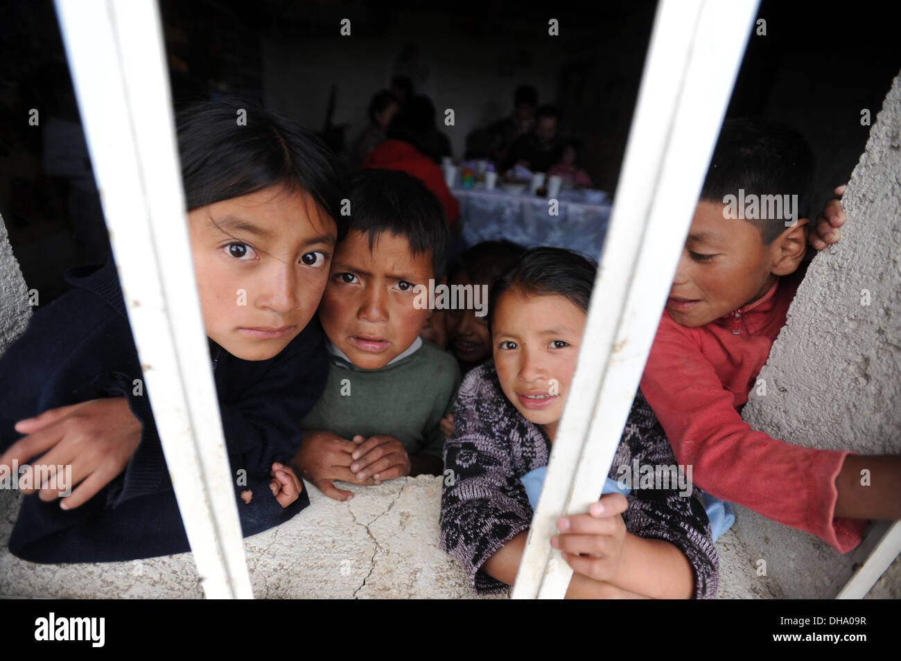 Guatemala indigenous children at home in Caserio Panuca, Solola ...