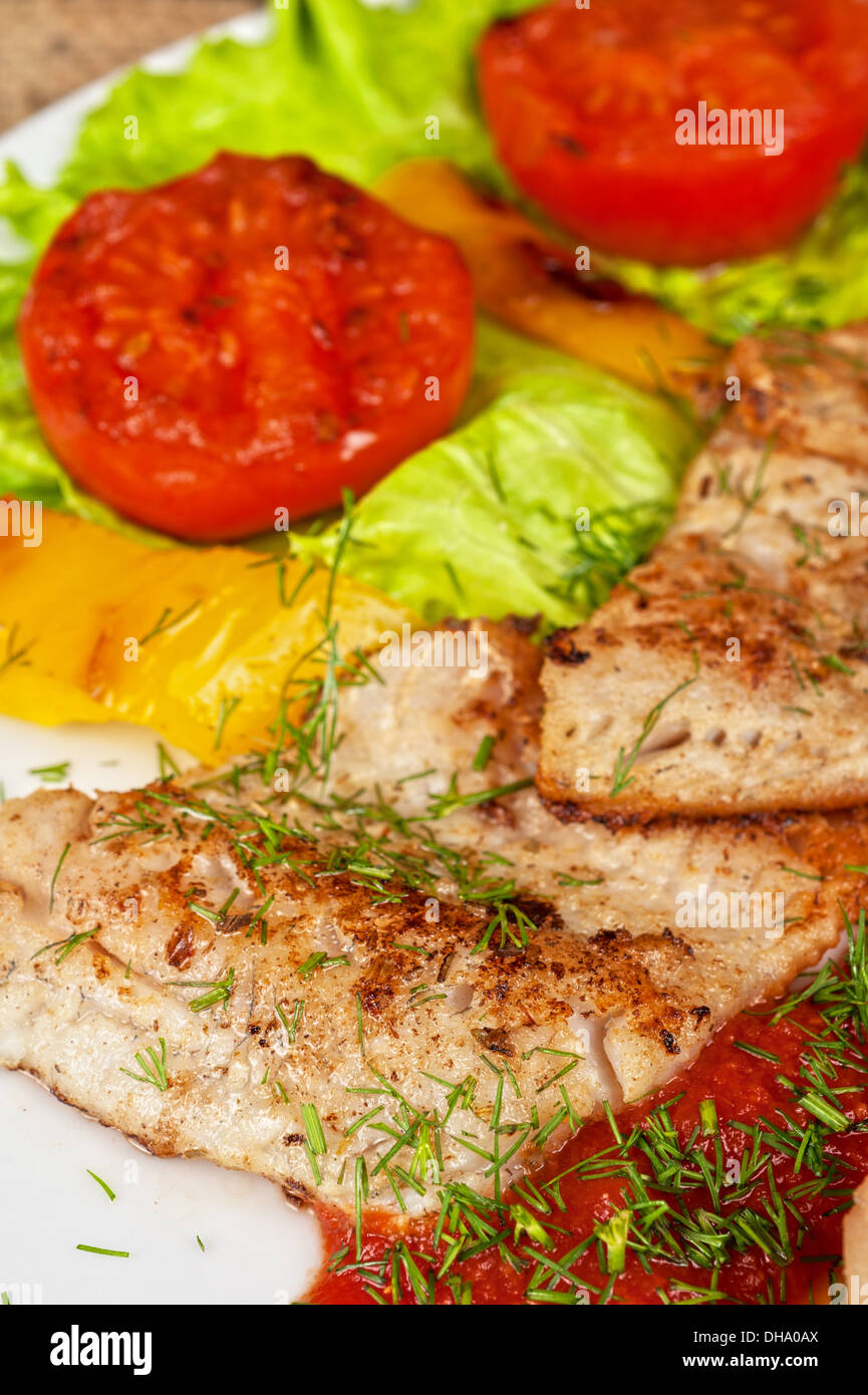 Tasty fish pike perch fillet Stock Photo - Alamy