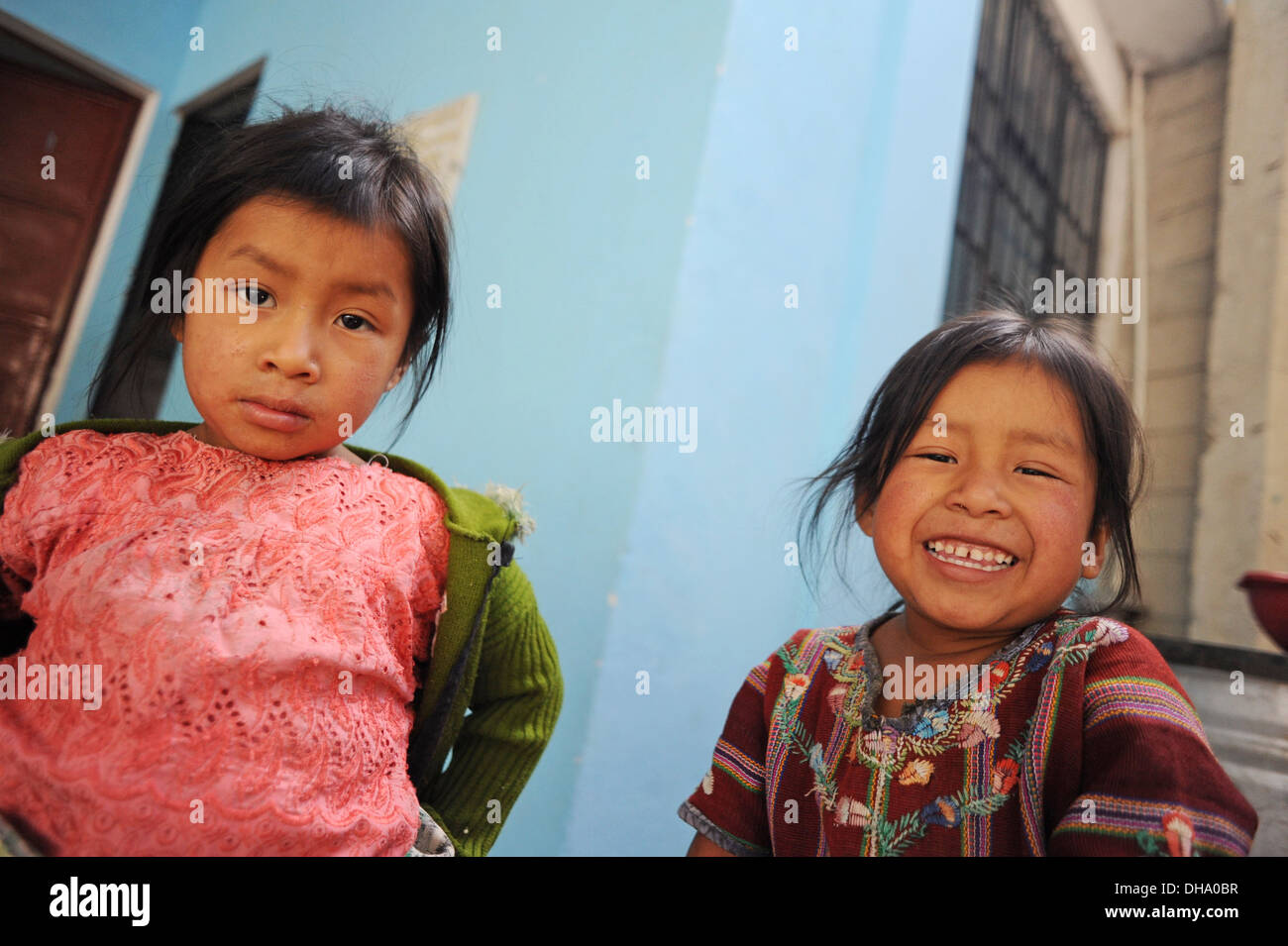 Guatemala indigenous children at Tierra Linda, Solola, Guatemala Stock ...