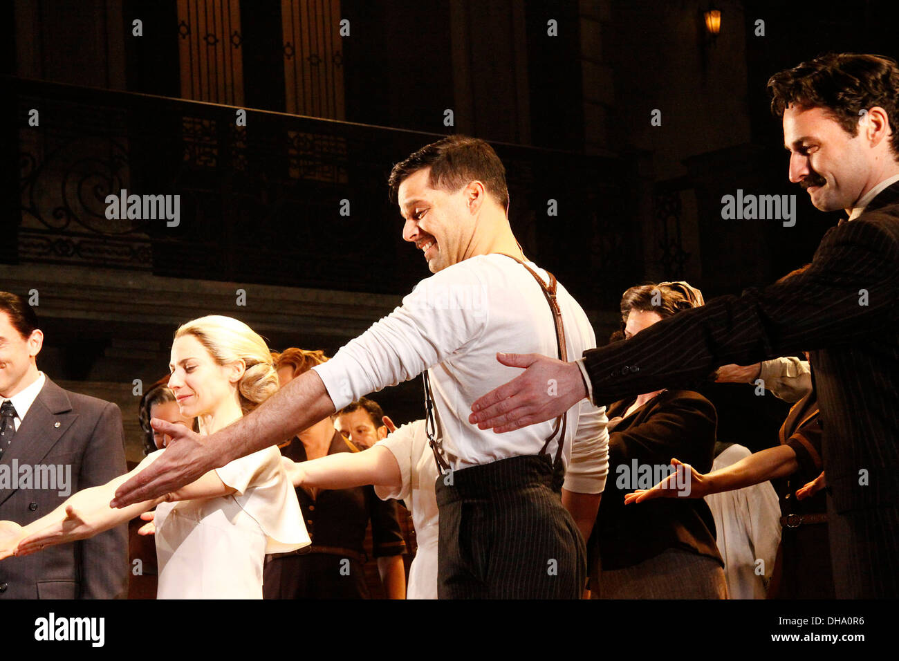Elena Roger Ricky Martin and Max von Essen Broadway opening night of ...