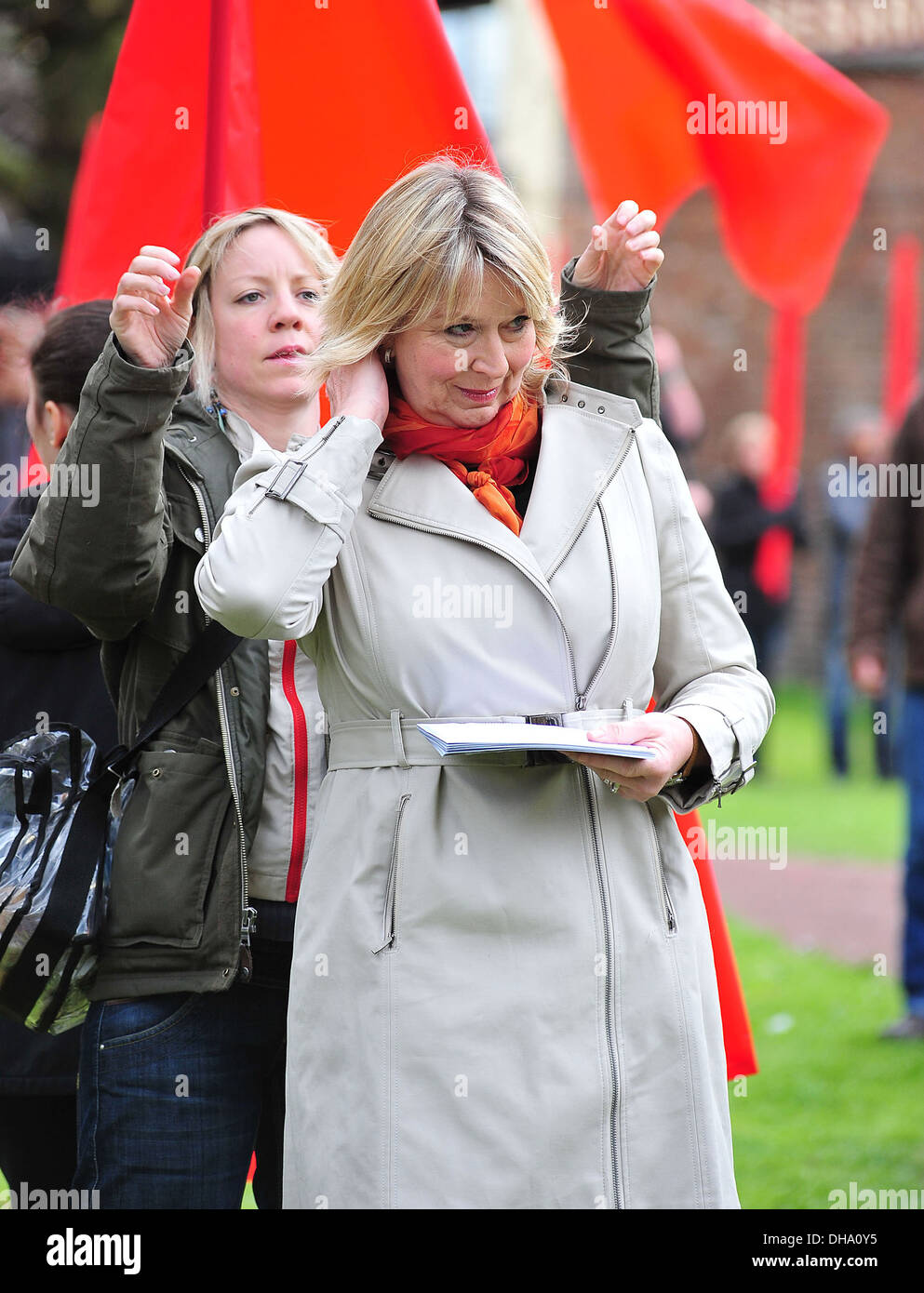 Fern Britton filming of play 'Preston Passion' during Good Friday ...