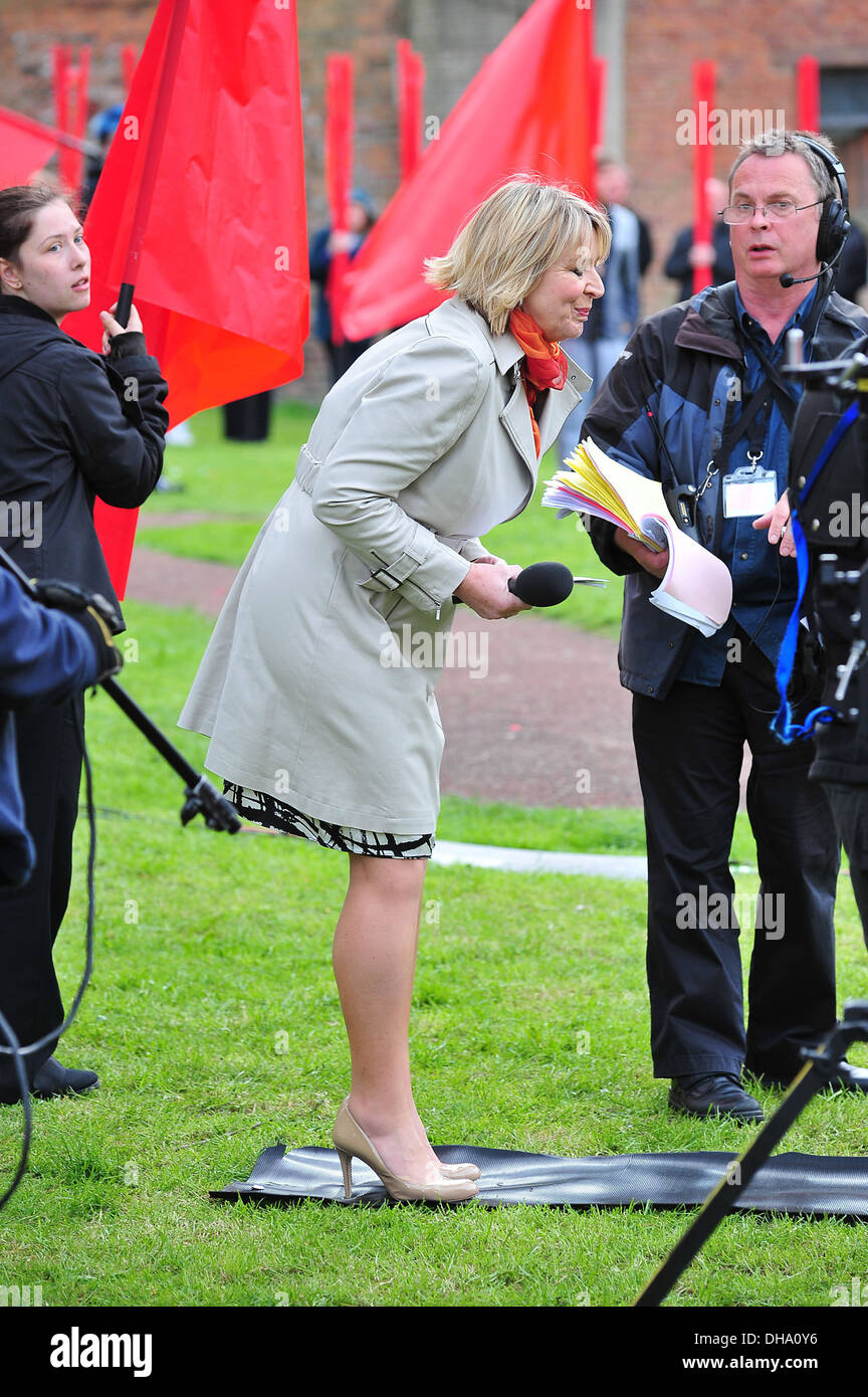 Fern Britton filming of play 'Preston Passion' during Good Friday ...