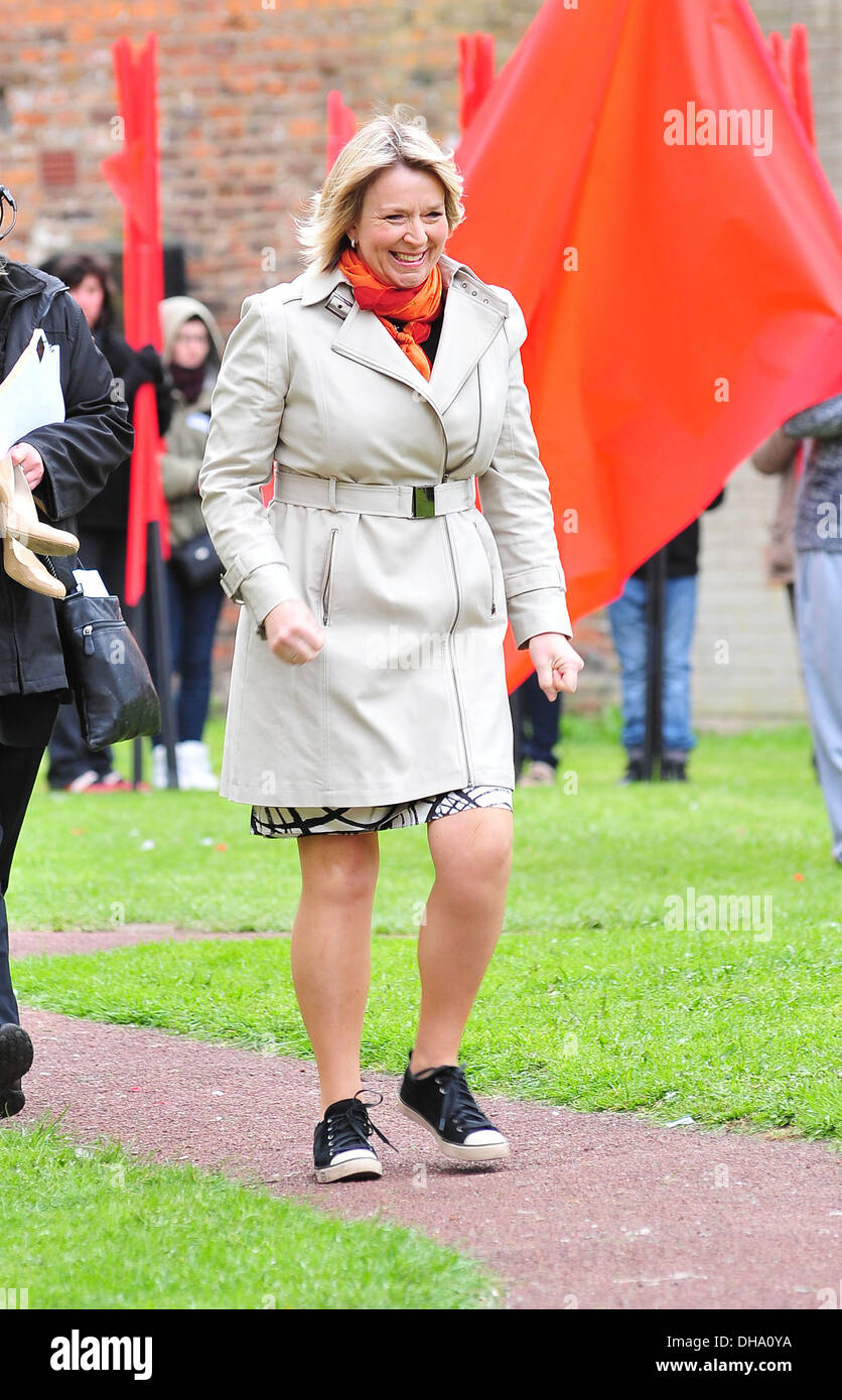 Fern Britton filming of play 'Preston Passion' during Good Friday ...
