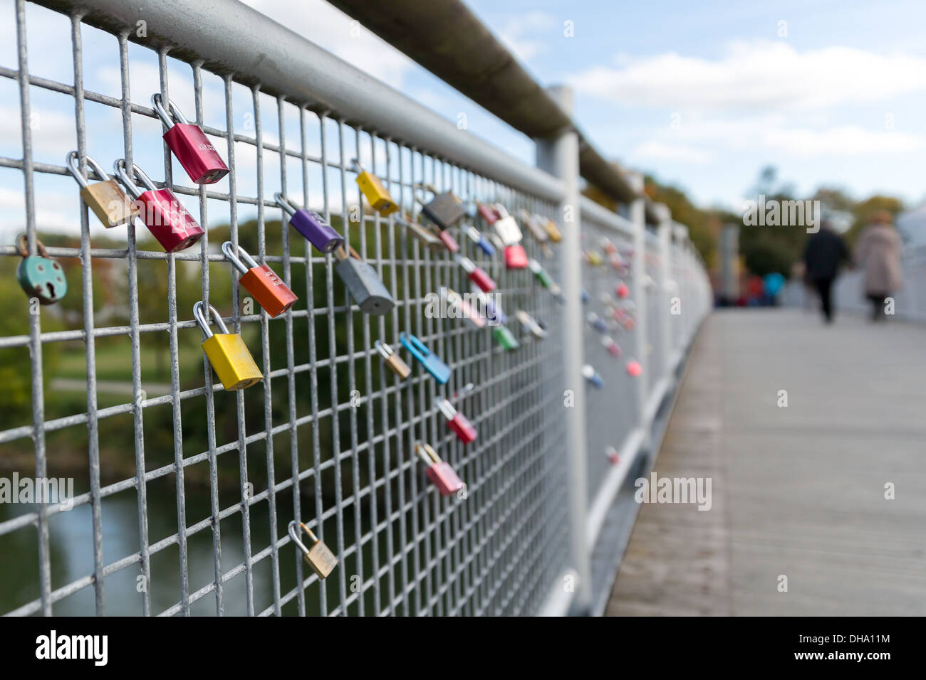 Bridge with love locks Stock Photo - Alamy
