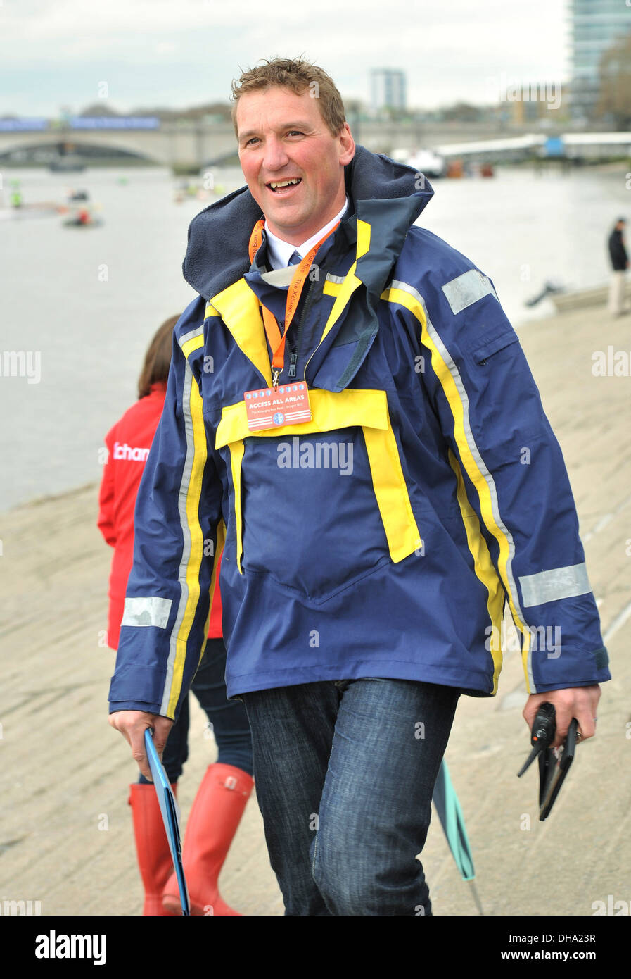 Matthew Pinsent 2012 Xchanging Oxford and Cambridge boat race at Putney ...