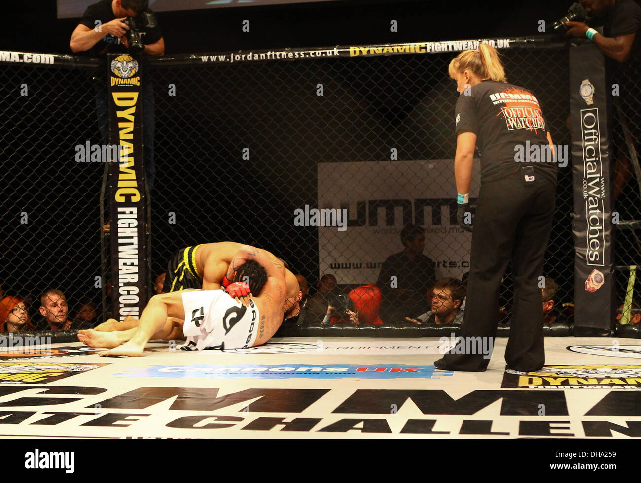 A cage fighting match between Tony Giles aka Rhino and Peter Nemeth ...