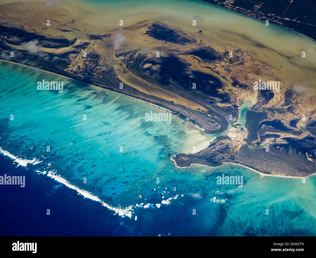 Swirling pattern Aerial view of Caribbean islands Stock Photo - Alamy