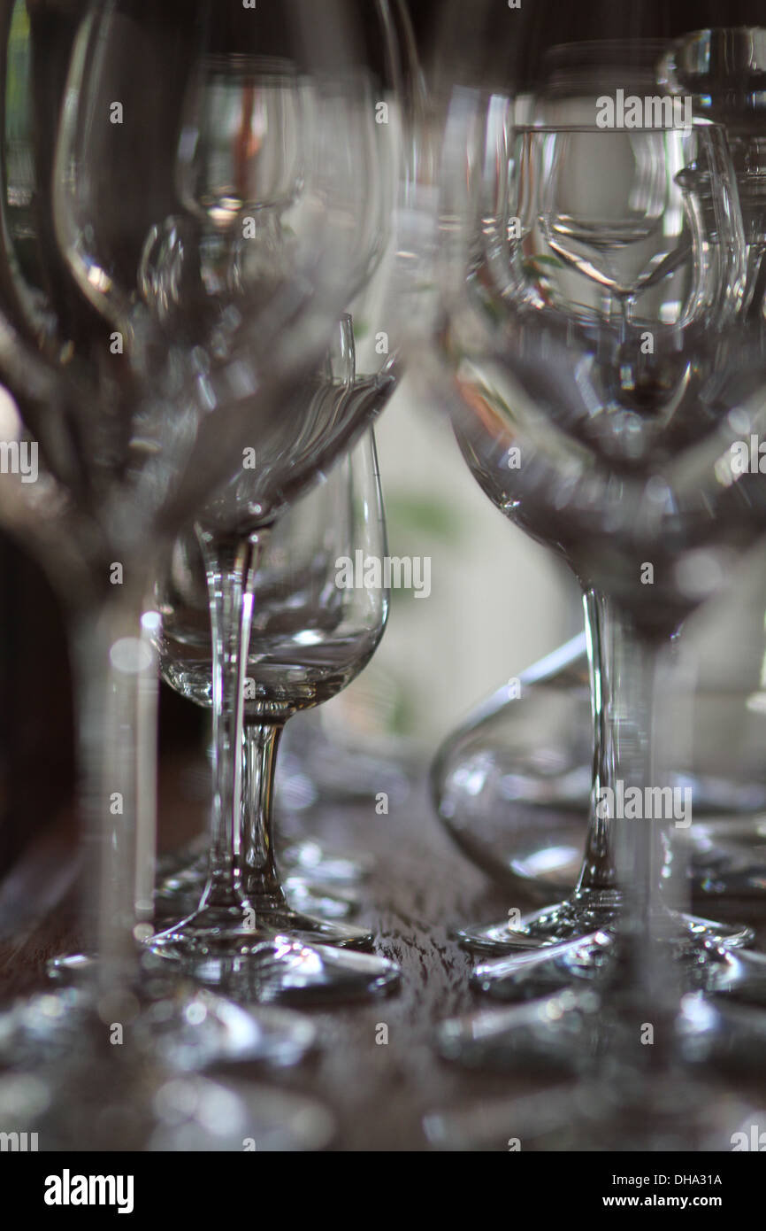 Rows of wine glasses Stock Photo - Alamy