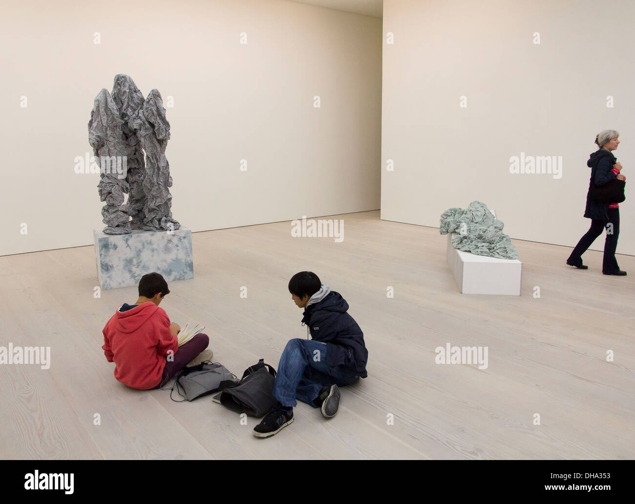 Visiting students sketching Artworks by Rachel Adams exhibited in the ...