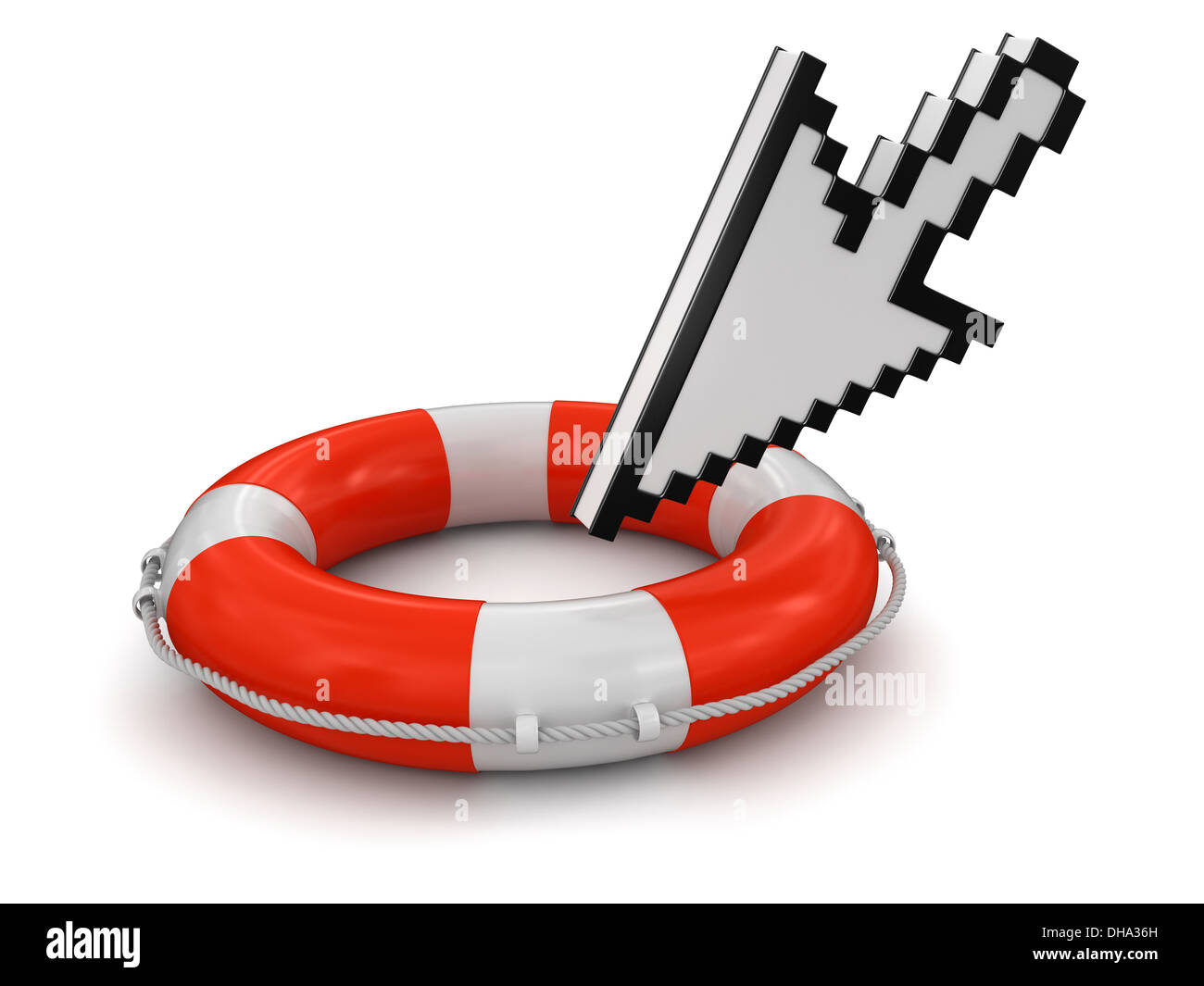 Cursor and Lifebuoy (clipping path included Stock Photo - Alamy