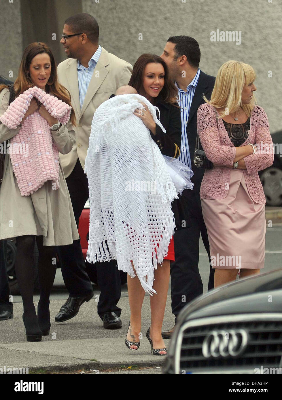 Michelle Heaton and husband Hugh Hanley attend christening of their ...