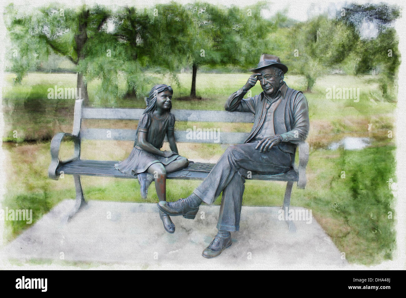 Statue of a man sitting on a bench hi-res stock photography and images ...