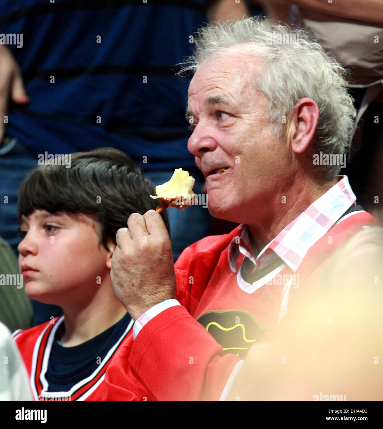 Bill Murray watches Chicago Bulls play Boston Celtics at United Center ...