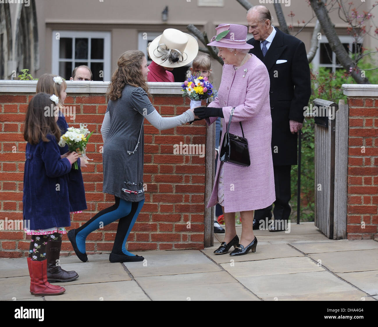 Queen Elizabeth II and Prince Philip Duke of Edinburgh leave Saint ...