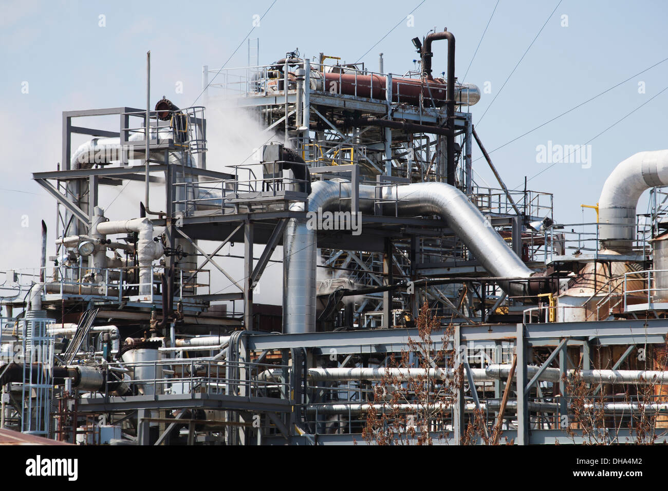 Large Factory Piping With Blue Sky; Stoney Creek, Ontario, Canada Stock ...