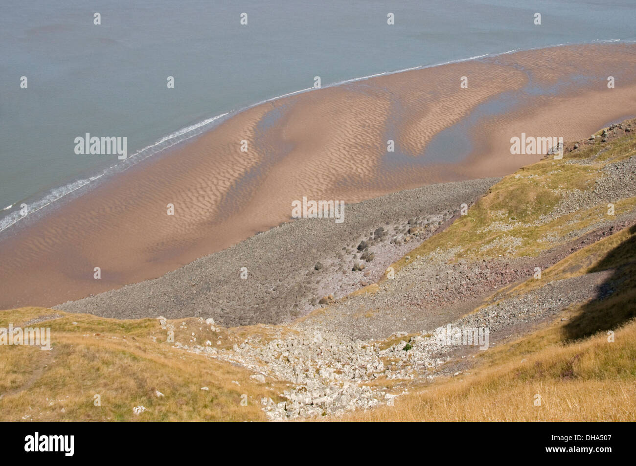 Selworthy Sand on the Bristol Channel coast of Somerset, just east of ...