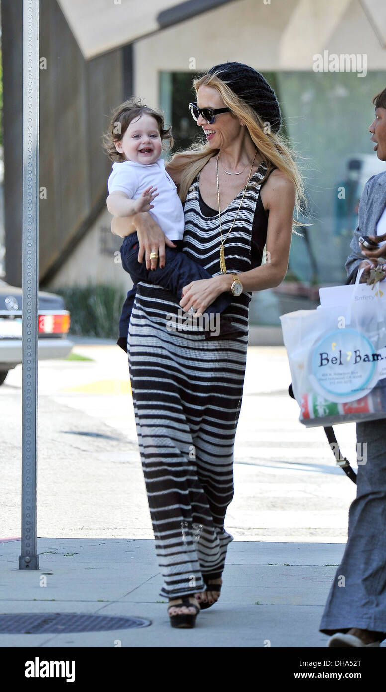 Rachel Zoe and her son Skyler Berman are seen leaving Bel Bambini on ...