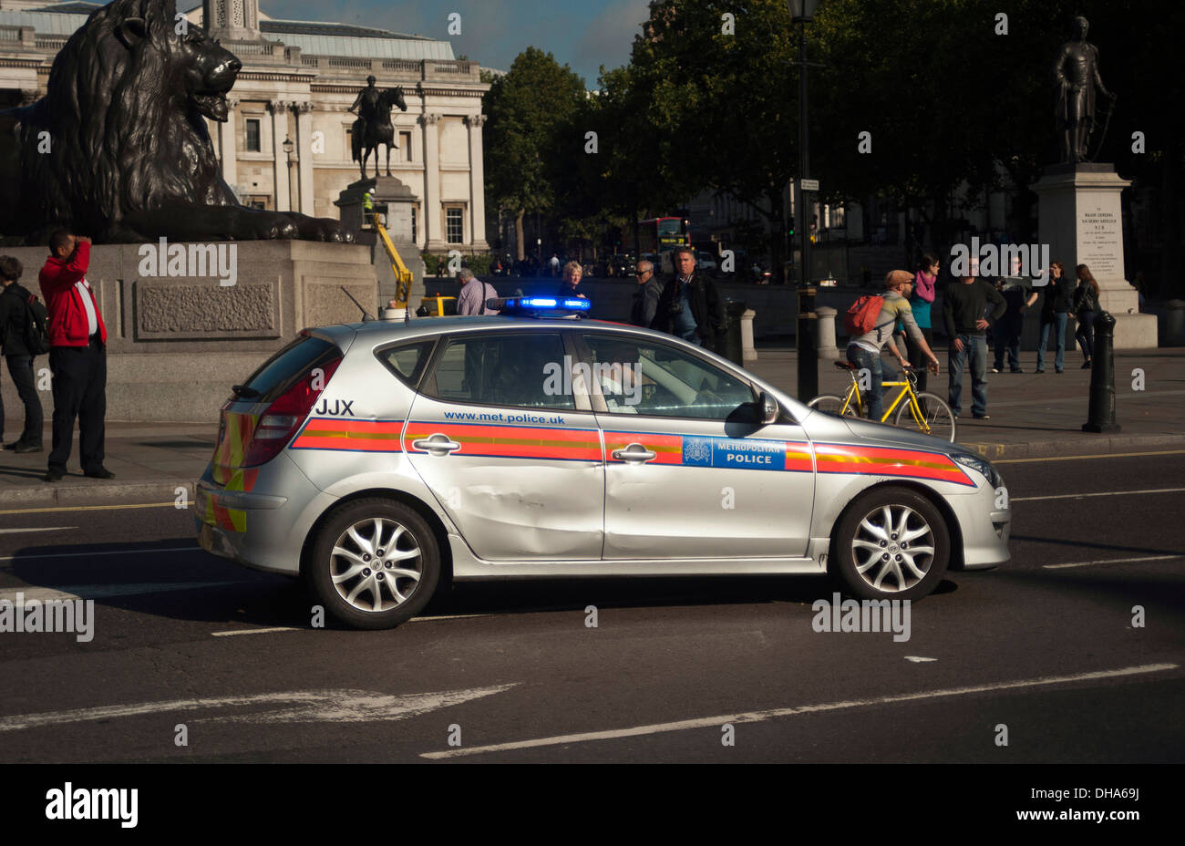 London Police car on call, Trafalgar Square, London, England, United ...
