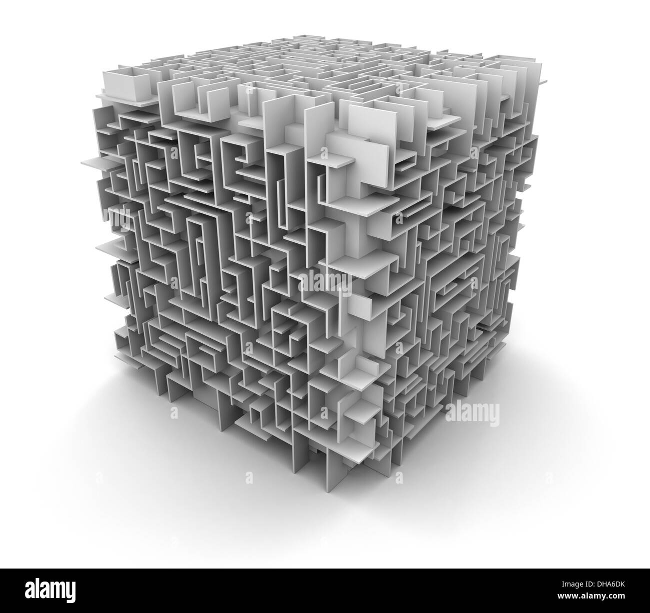 cube maze (clipping path included Stock Photo - Alamy
