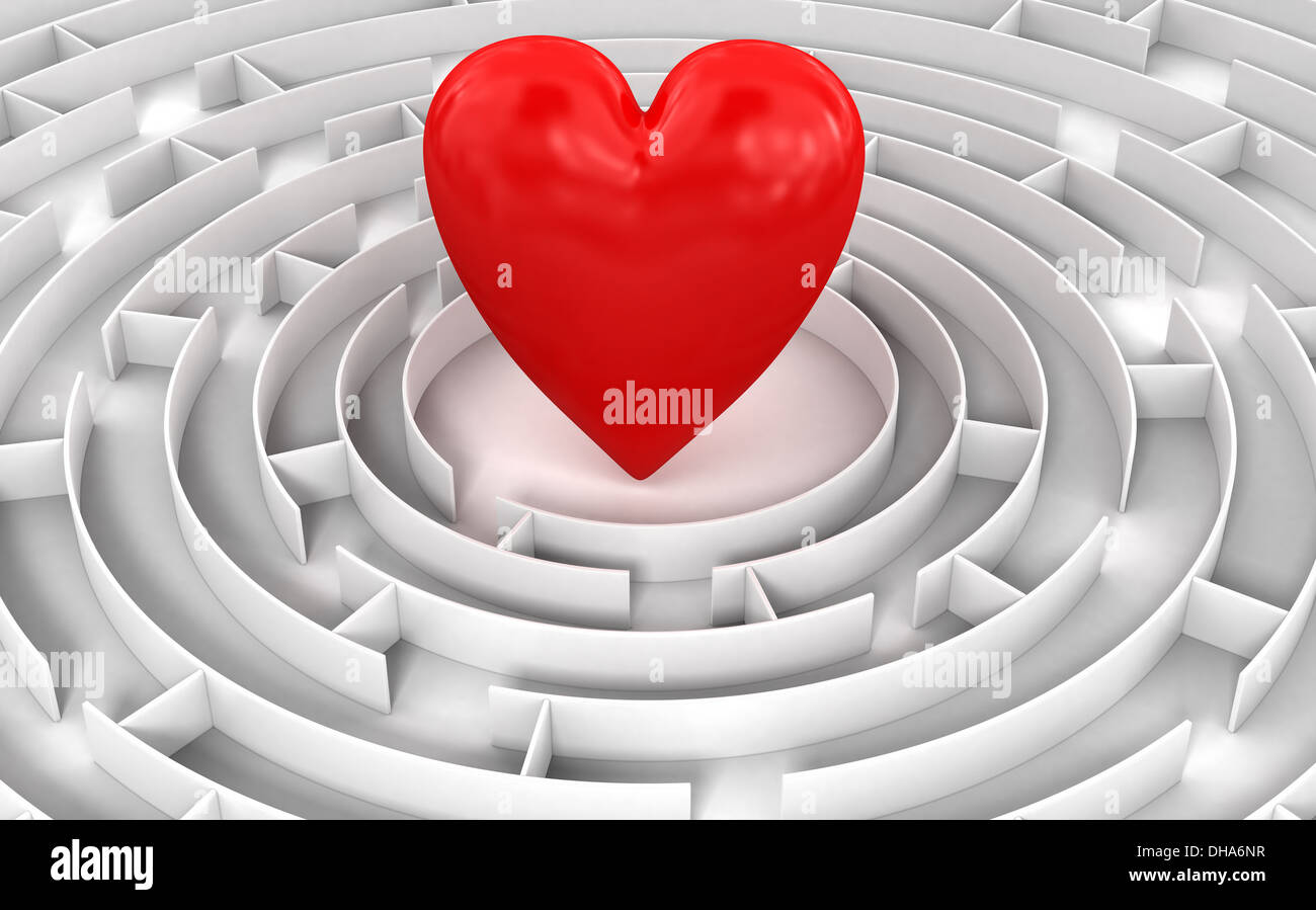 Maze to Heart Stock Photo - Alamy