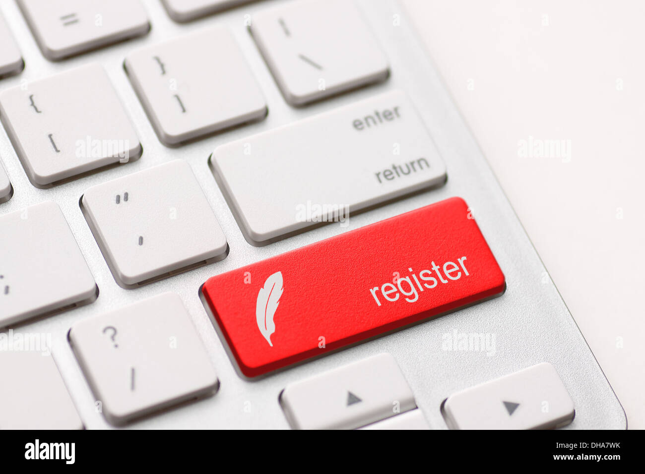 Closeup of register key in a modern keyboard Stock Photo - Alamy
