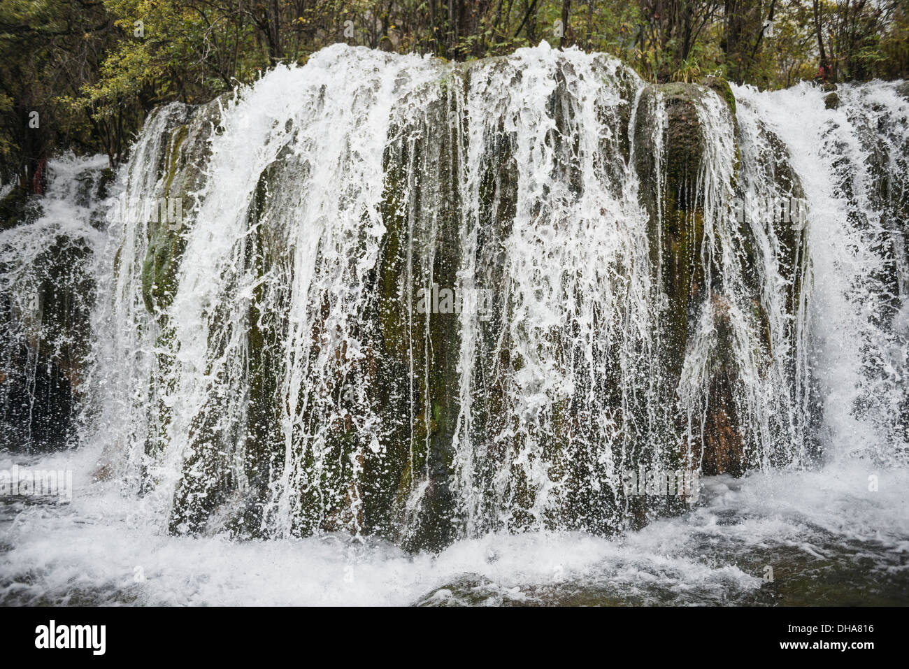 Waterfalls Splashing Over A Cliff Stock Photo - Alamy