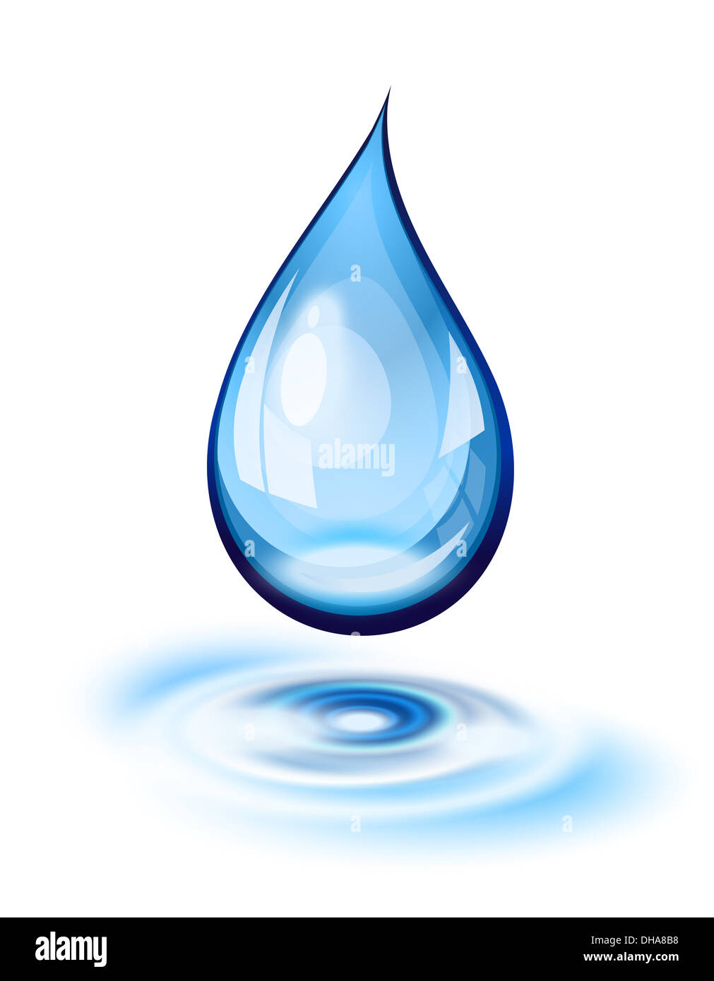 Water drop and ripples icon Stock Photo - Alamy