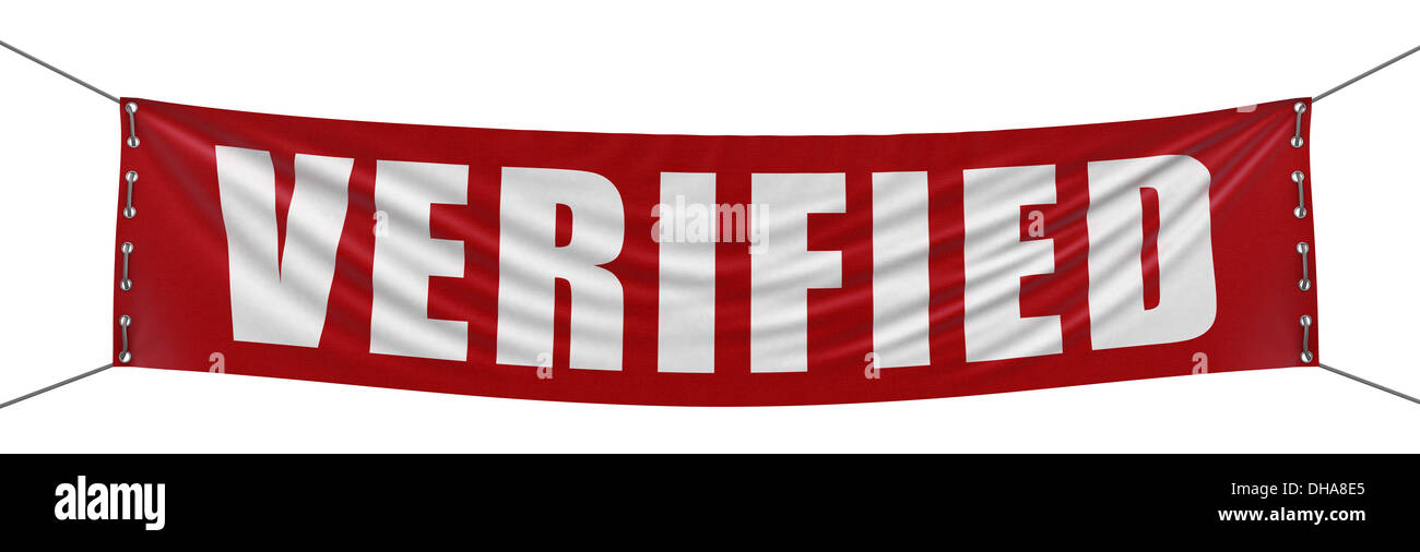 Verified banner (clipping path included Stock Photo - Alamy