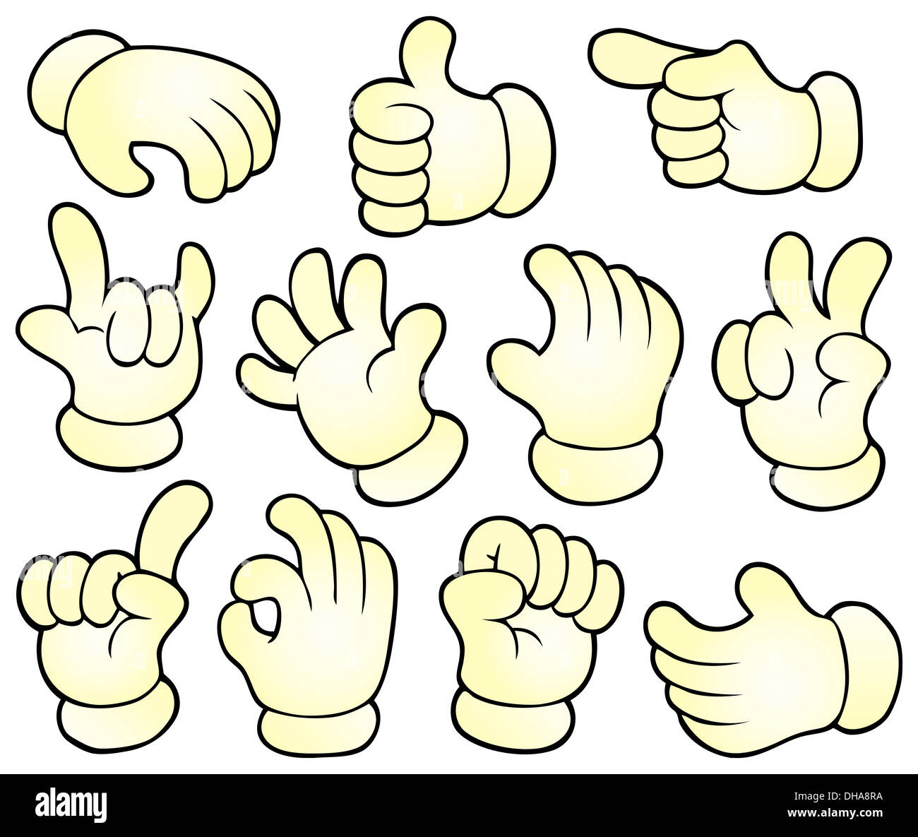 Cartoon hands theme collection 1 - picture illustration Stock Photo - Alamy