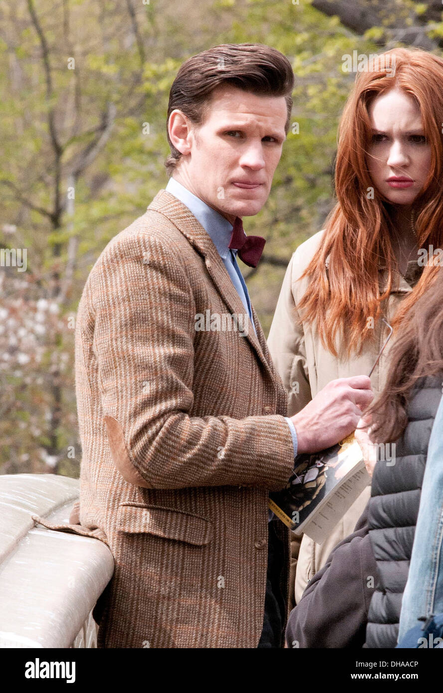 Matt Smith on location in Central Park filming another episode of ...