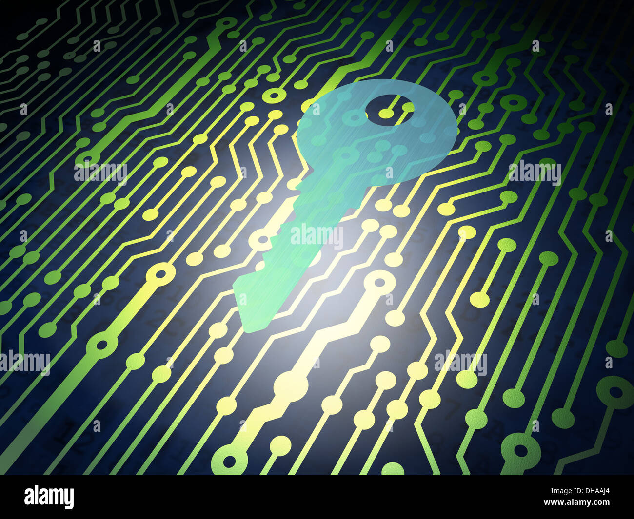 Safety concept: circuit board with Key Stock Photo - Alamy