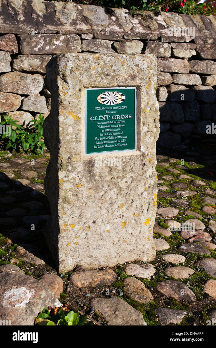Round Table Memorial Stone next to the Cross and Stocks at Clint North ...