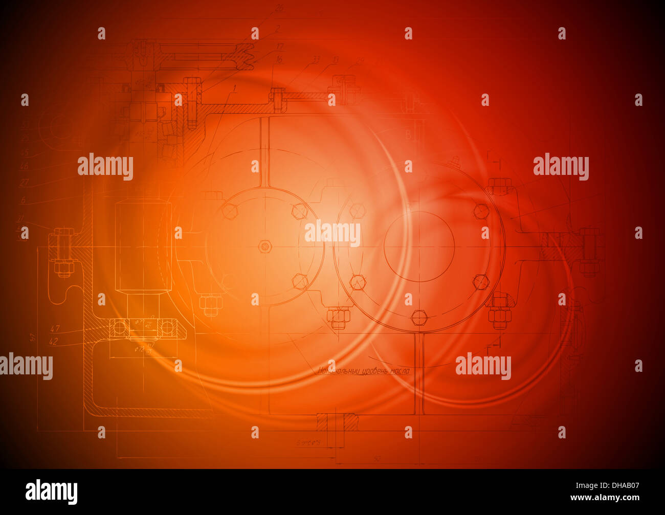 The engineering drawing of a reducer. Eps 10 vector background Stock ...