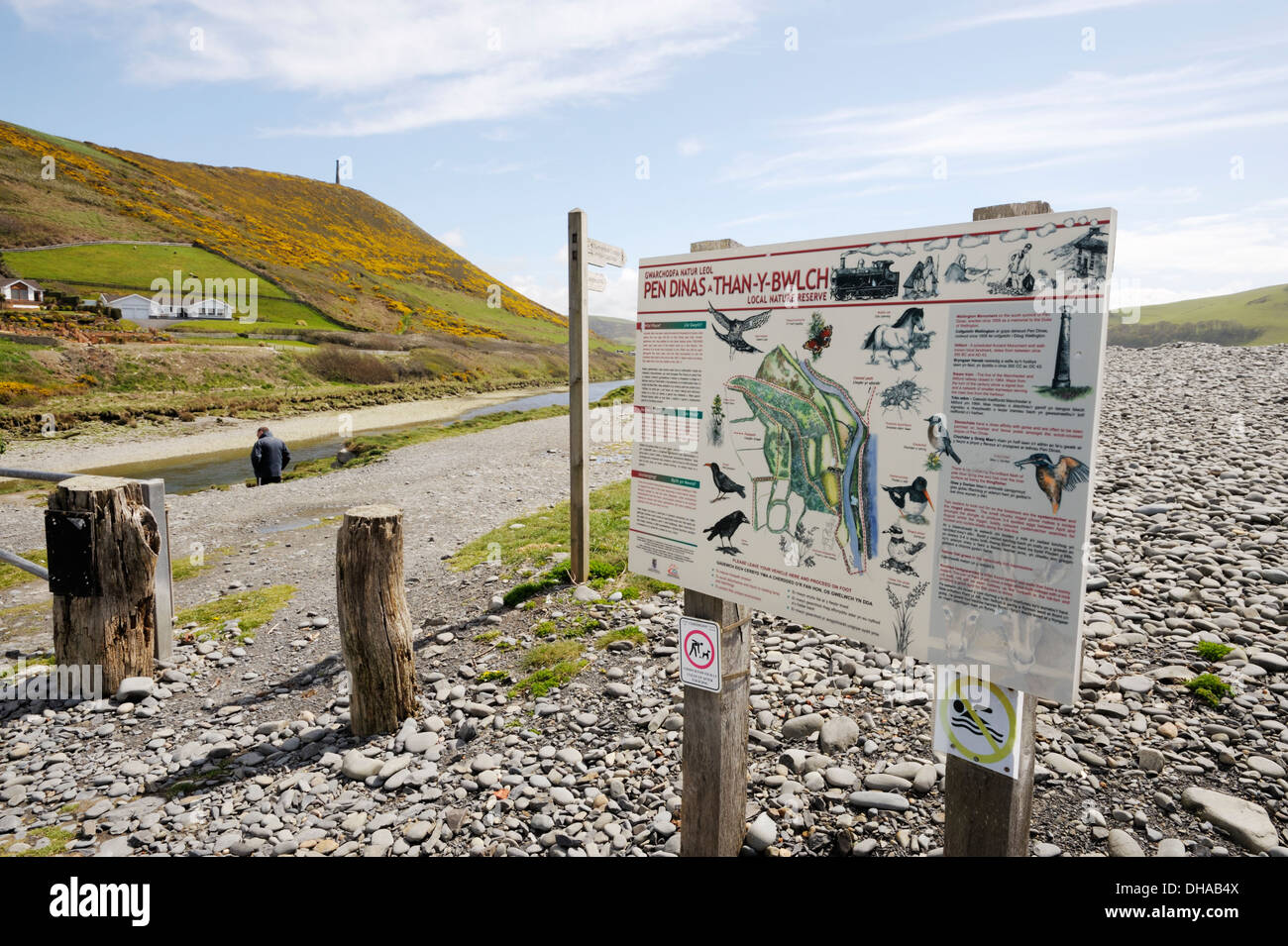 Pen Dinas and Tan y Bwlch nature reserve, information board with ...