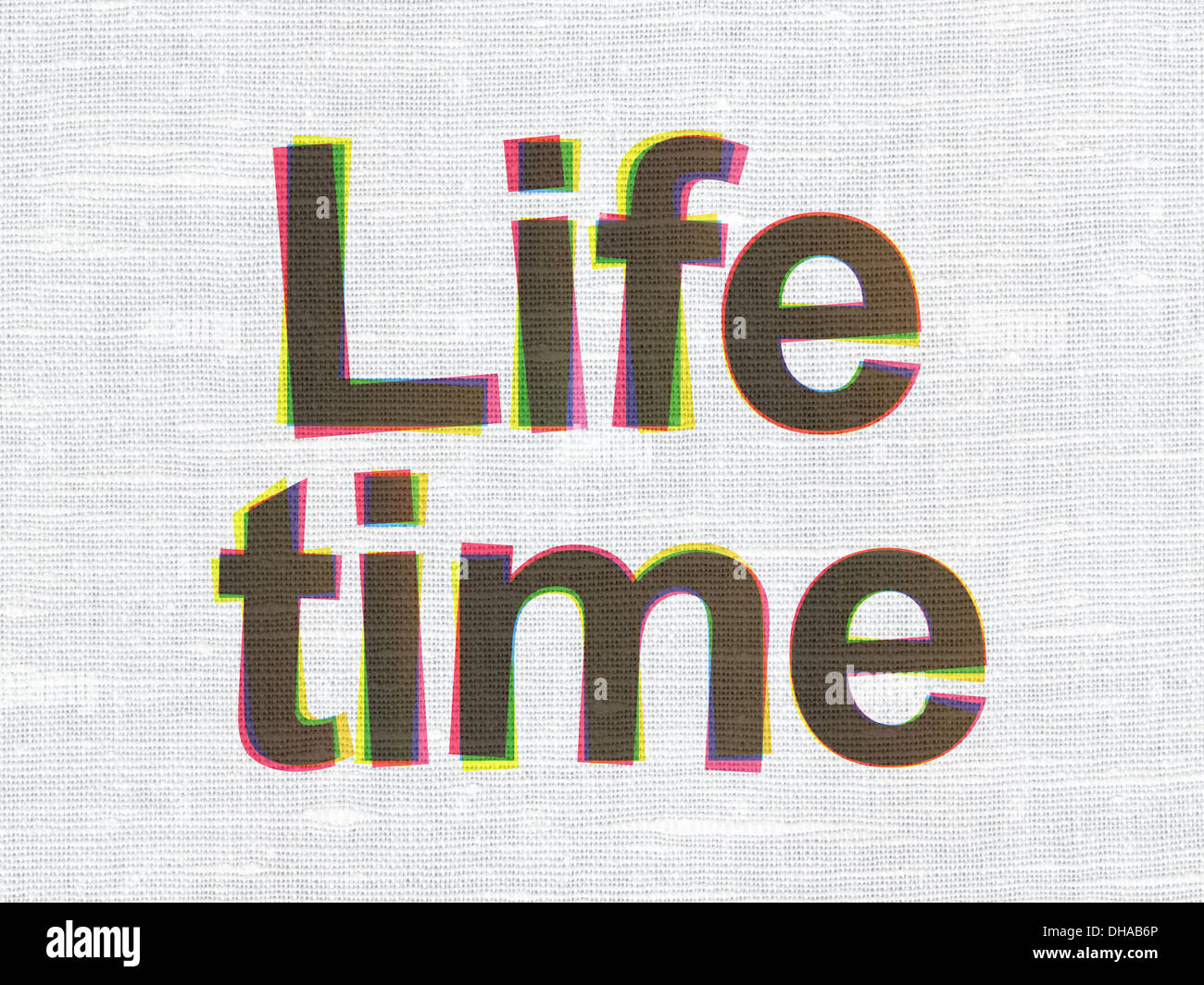 Life Time on fabric texture background Stock Photo - Alamy