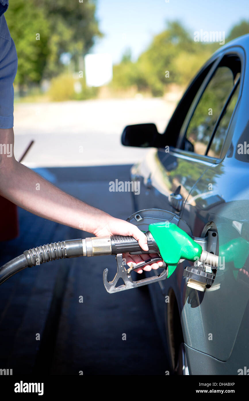 Car refueling on a petrol station Stock Photo - Alamy