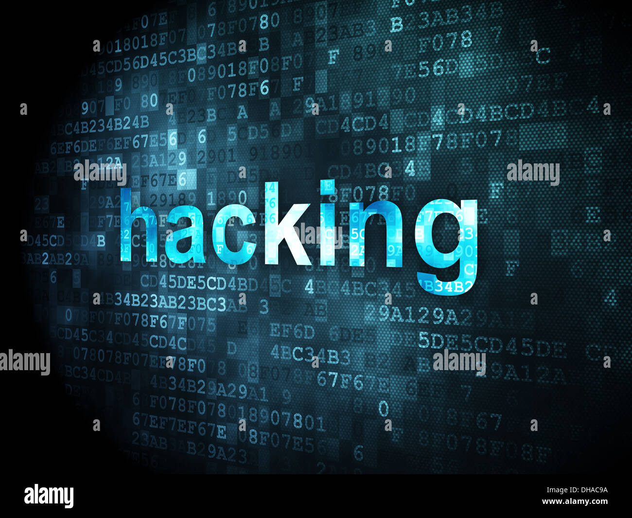 Safety concept: Hacking on digital background Stock Photo - Alamy