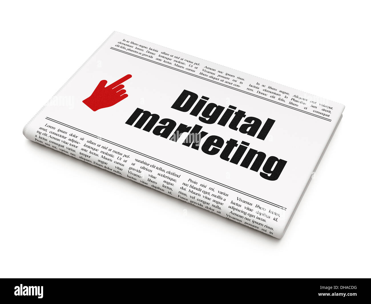 Marketing news concept: newspaper Digital Cursor Stock Photo - Alamy