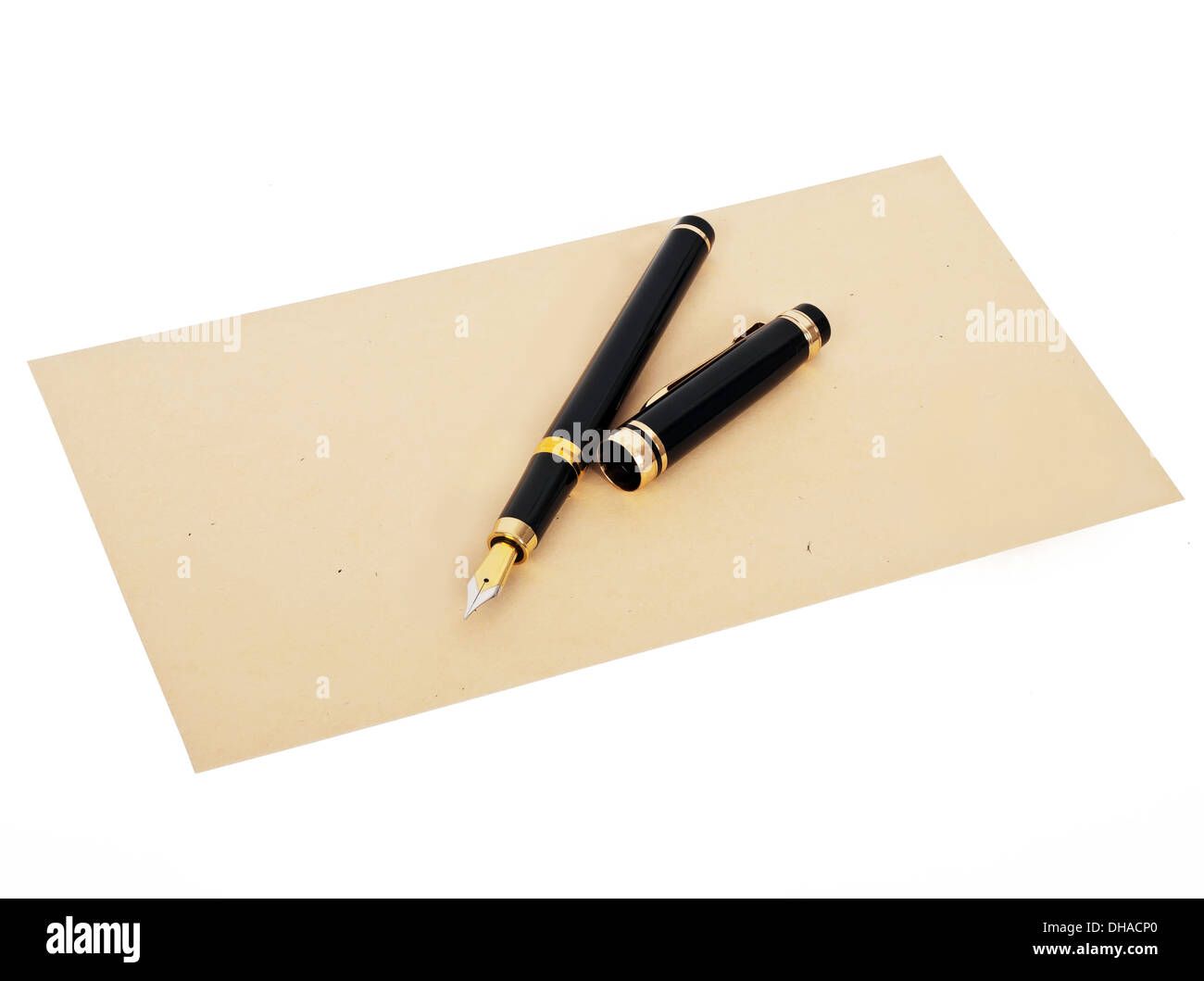 Fountain pen and paper Cut Out Stock Images & Pictures - Alamy