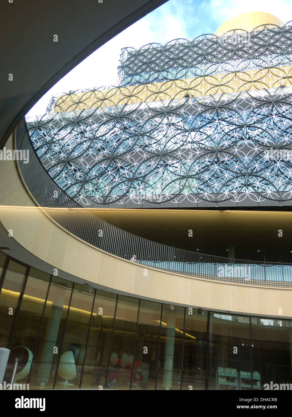 The new Birmingham city library, seen from the basement Stock Photo - Alamy