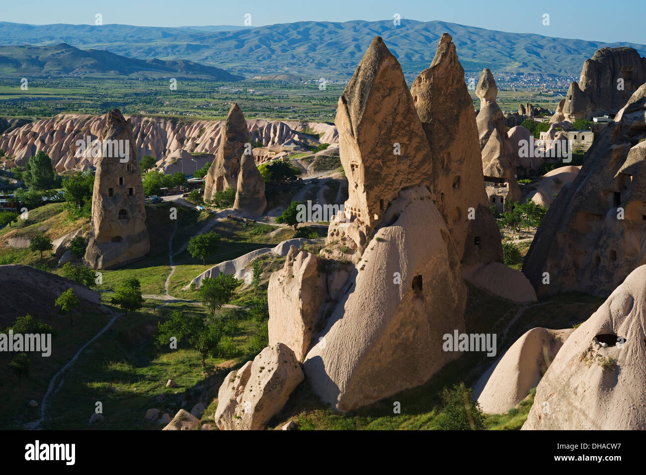 Fairy Chimneys Houses In Uchisar; Turkey Stock Photo - Alamy