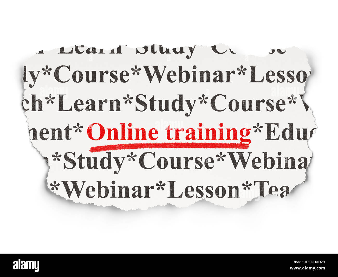 Education concept: Online Training on Paper background Stock Photo - Alamy
