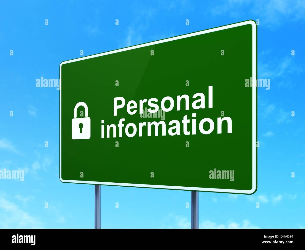 Privacy concept: Personal Information and Closed Padlock on sign Stock ...
