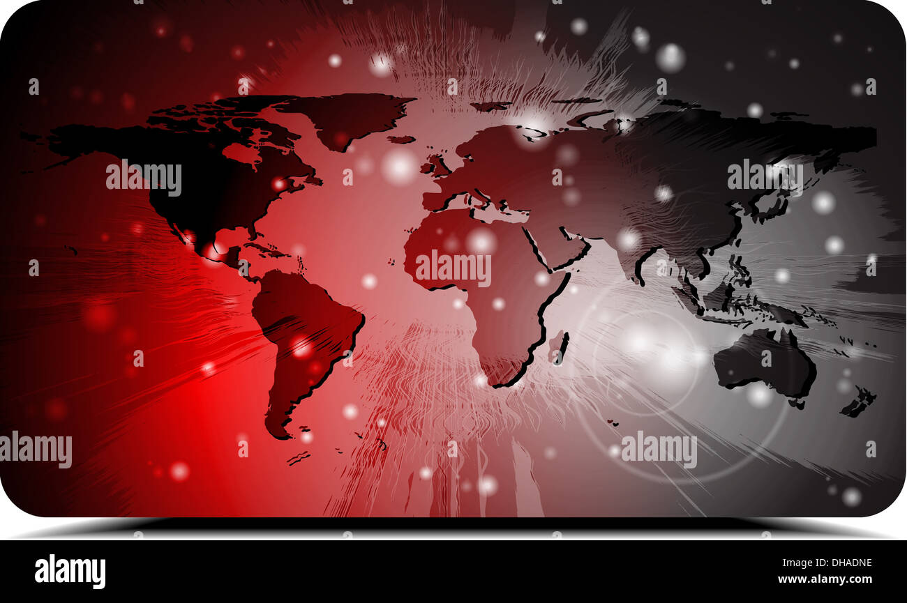 Dark red background with world map. Eps 10 vector Stock Photo - Alamy