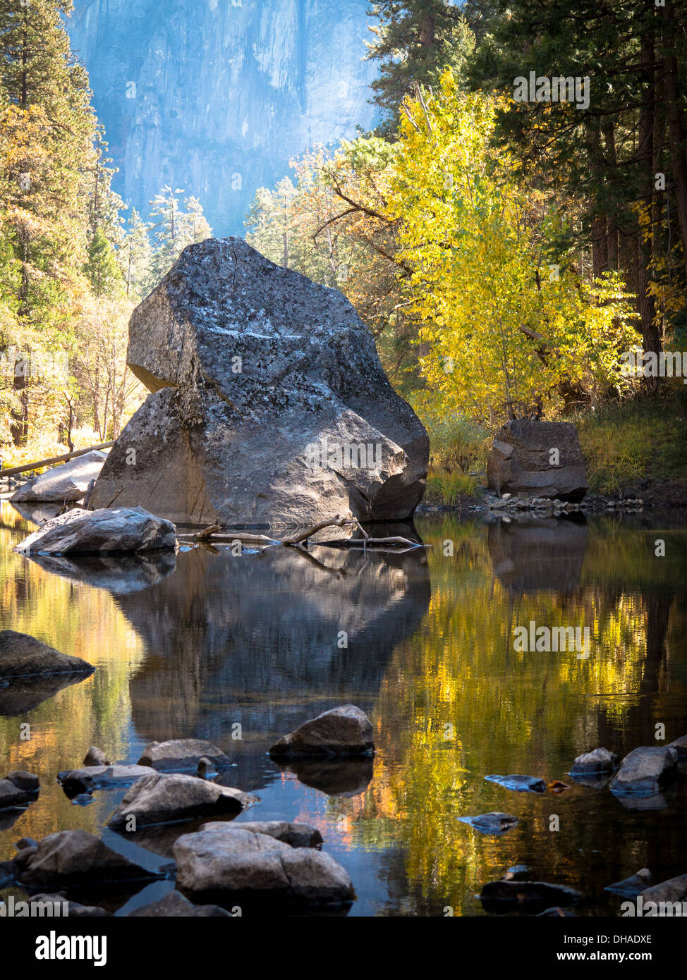 Tree And Foliage Reflections on The Merced River In Yosemite in the ...