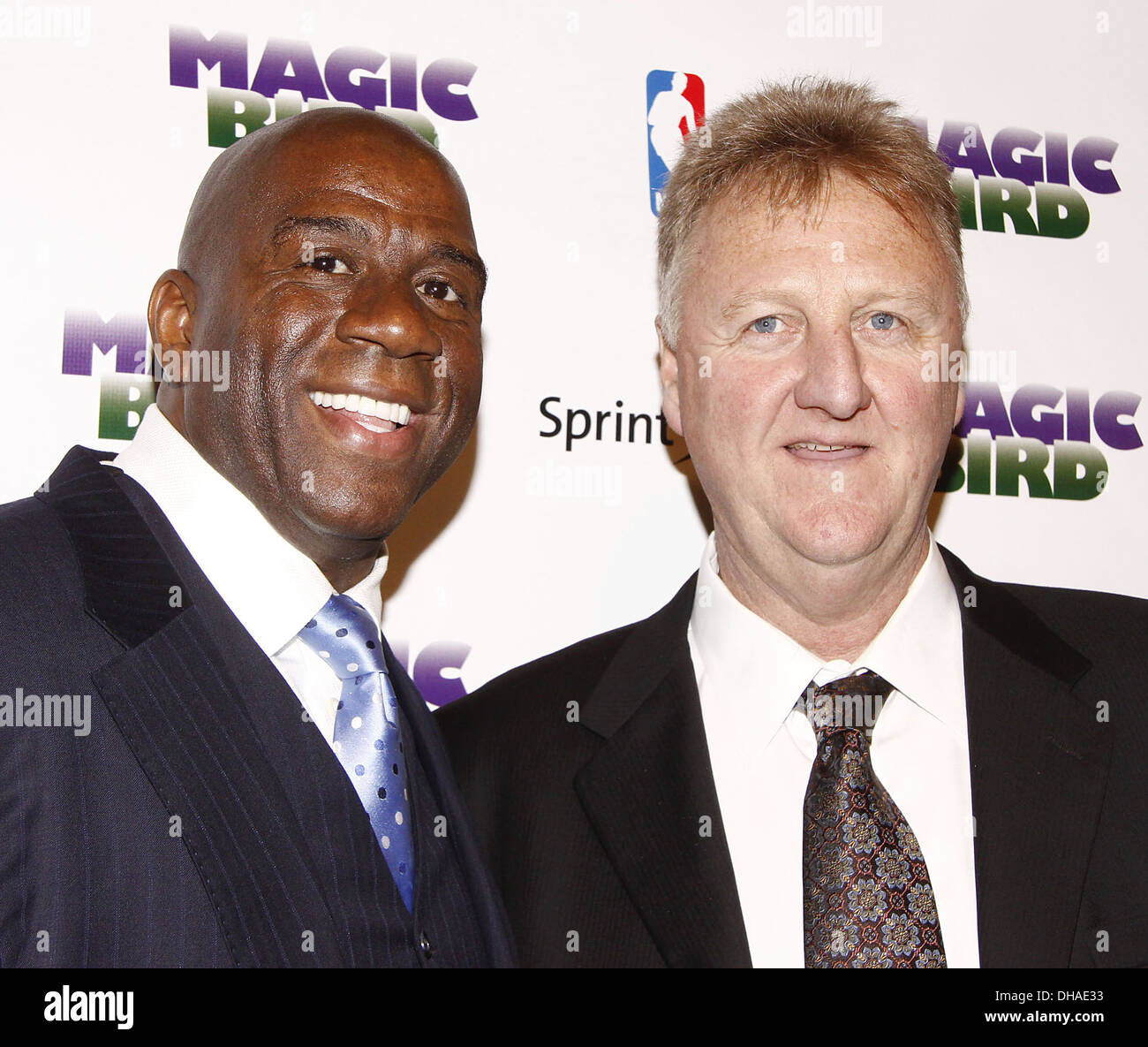 Earvin Magic Johnson and Larry Bird Broadway opening night after party ...