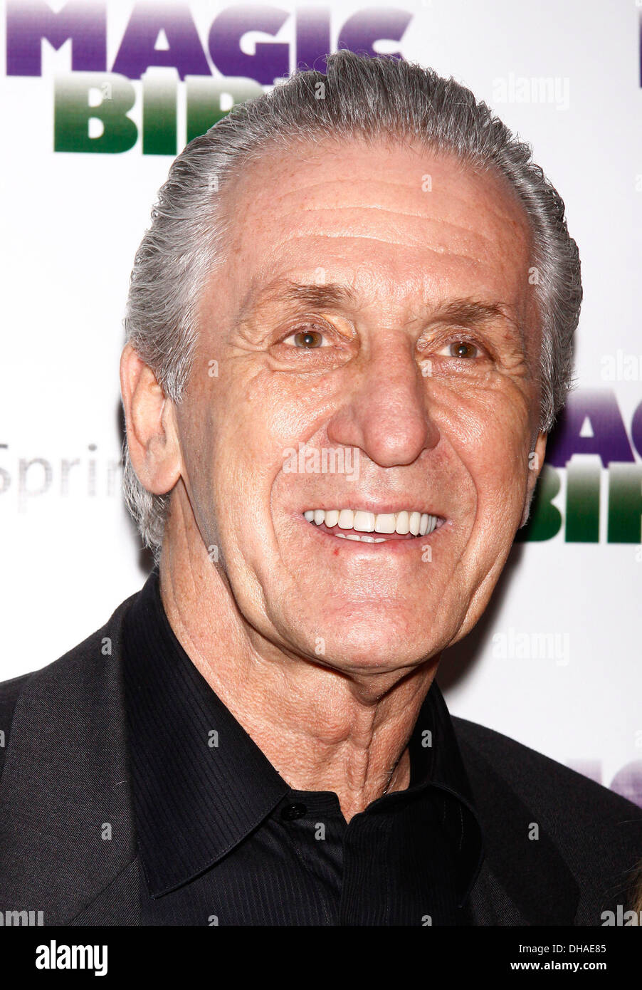 Pat Riley Broadway opening night of ‘Magic/Bird’ at Longacre Theatre ...